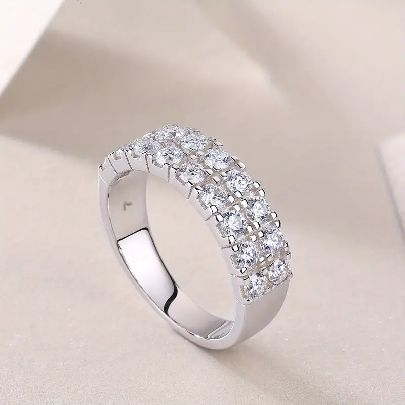 Half Double Row Moissanite Band Ring – Cold Jewelry